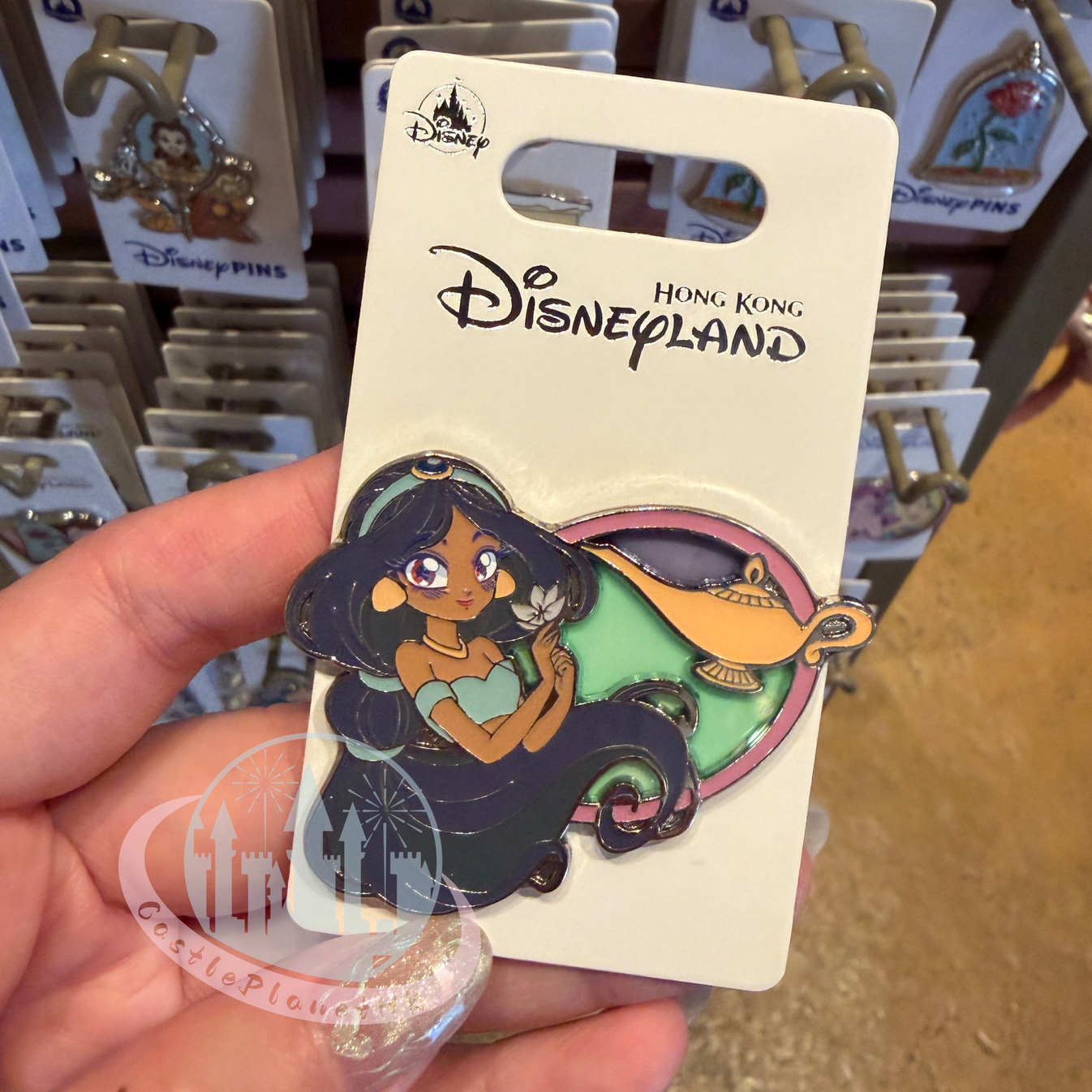 "Pre-Order" HKDL - Aladdin Jasmine Pin, Stained Glass Style ...