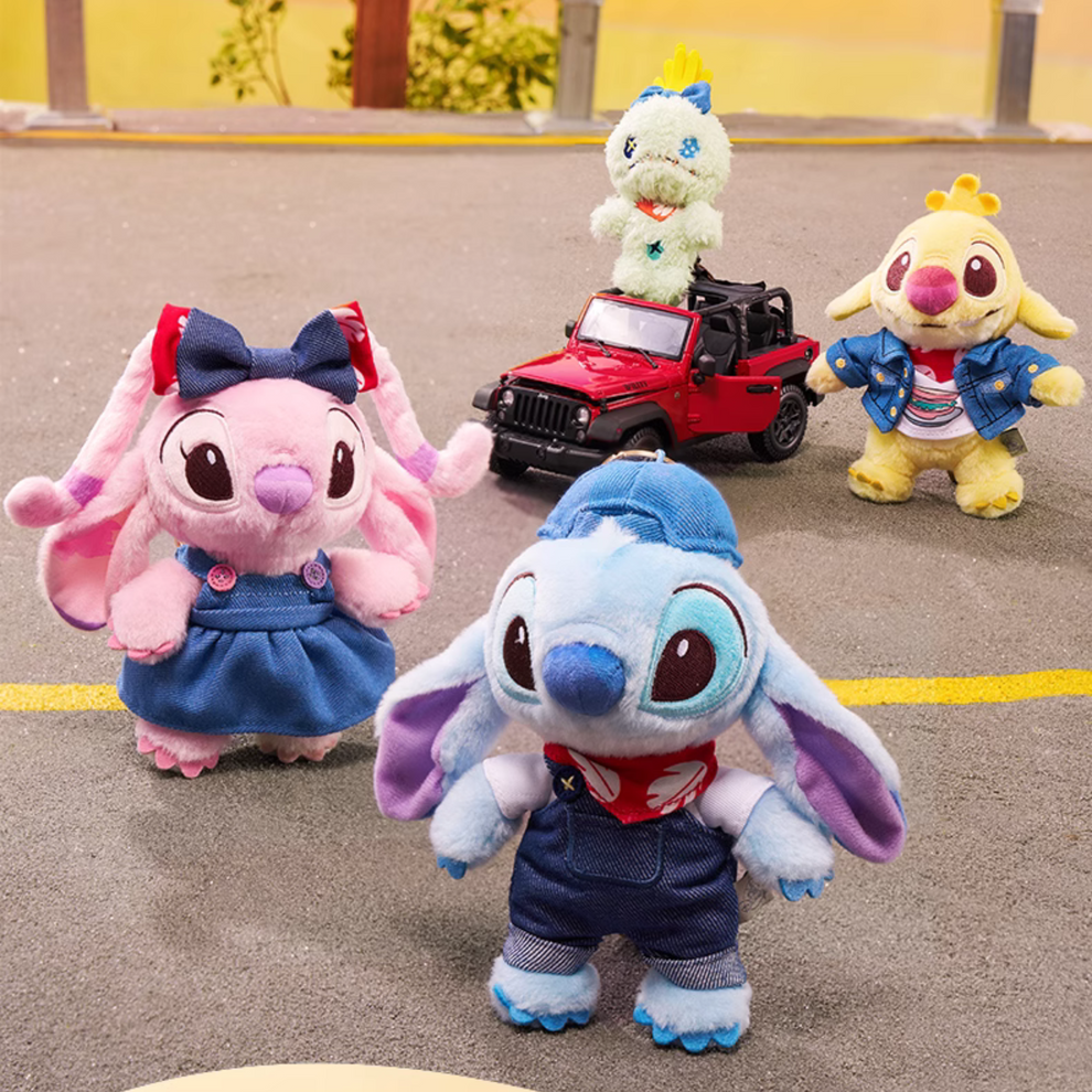 “Pre-order” HKDL - Reuben Denim Plush Keychain, Lilo & Stitch ...