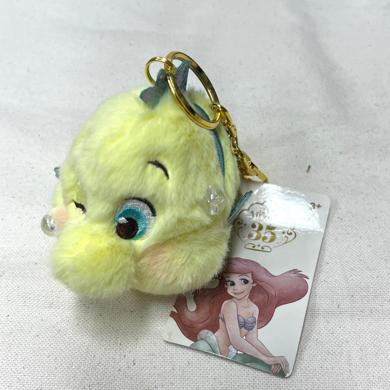 HKDL - Flounder Plush Keychain- THE LITTLE MERMAID 35th【Ready Stock ...